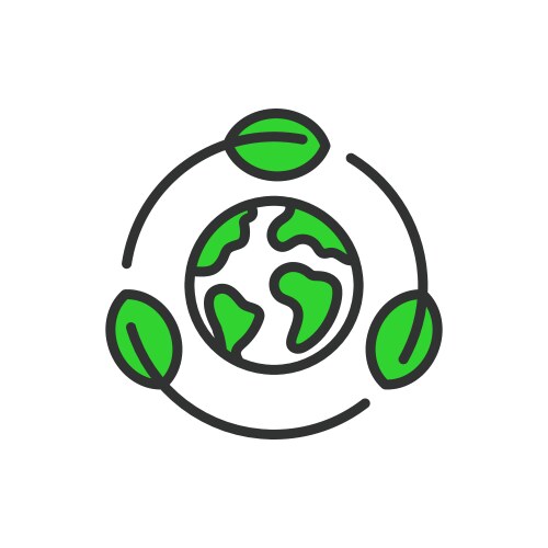 Save trees in line design forest Royalty Free Vector Image