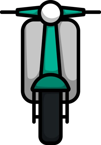 Scooter front view Royalty Free Vector Image - VectorStock