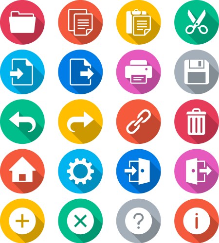 Icons flat set Royalty Free Vector Image - VectorStock