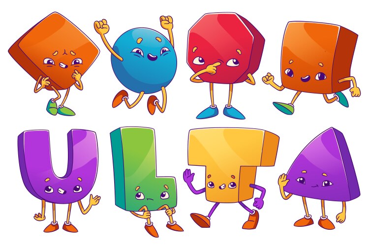 Cute kawaii characters alphabet professions Vector Image