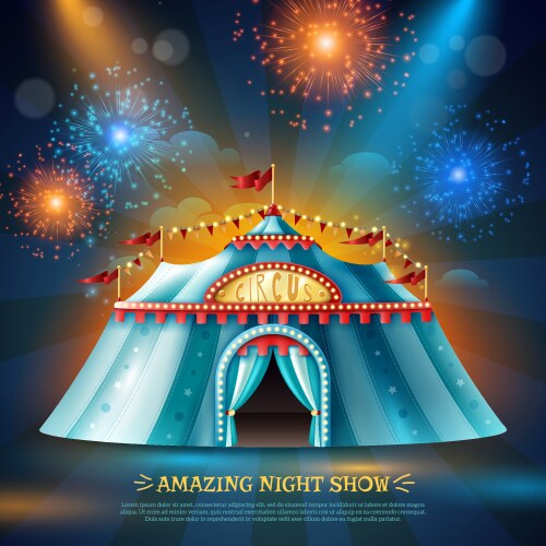 Fireworks circus show background Royalty Free Vector Image