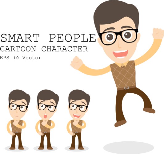 Smart worker cartoon character eps 10 Royalty Free Vector