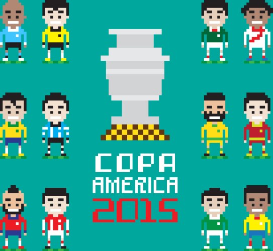 Copa america 2020 flags countries Royalty Free Vector Image
