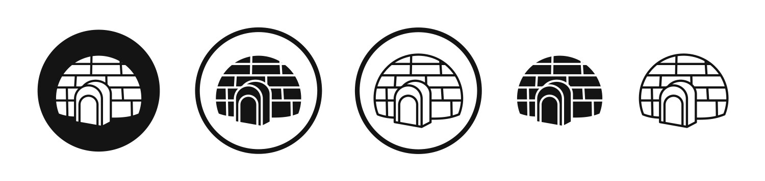 Igloo icon set house shelter symbol Royalty Free Vector