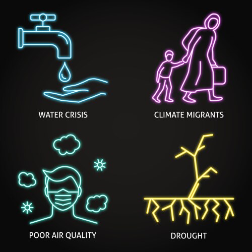 Burning candles icon set in neon line style Vector Image