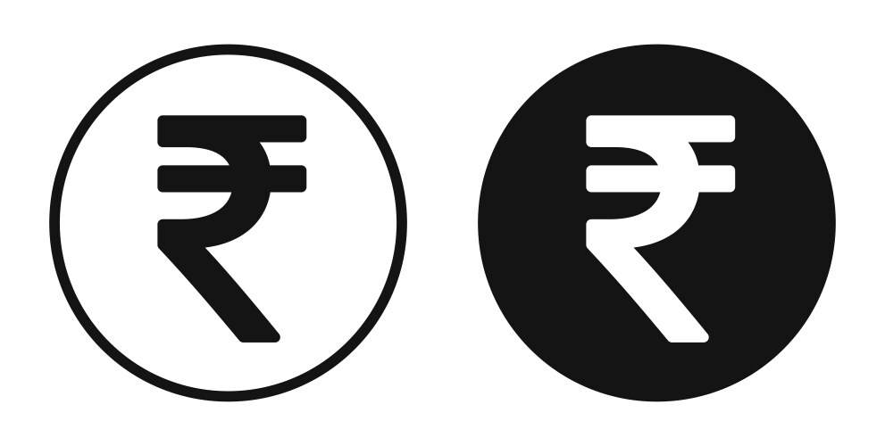 Indian rupee icon isolated on white background Vector Image