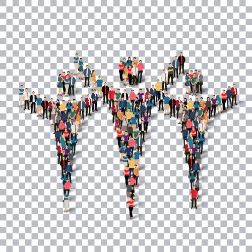Man symbol people 3d transparency Royalty Free Vector Image