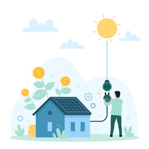 Photovoltaic system for smart home modular Vector Image