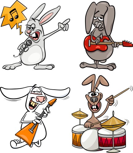 Musical instruments cartoon set Royalty Free Vector Image