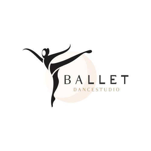Ballet dance studio logo design silhouette Vector Image