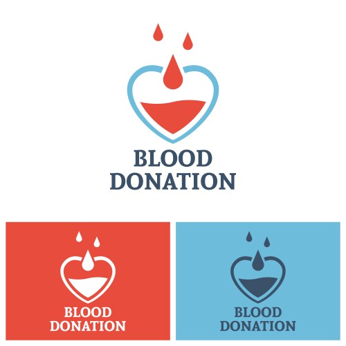 Blood donation logo template design Royalty Free Vector