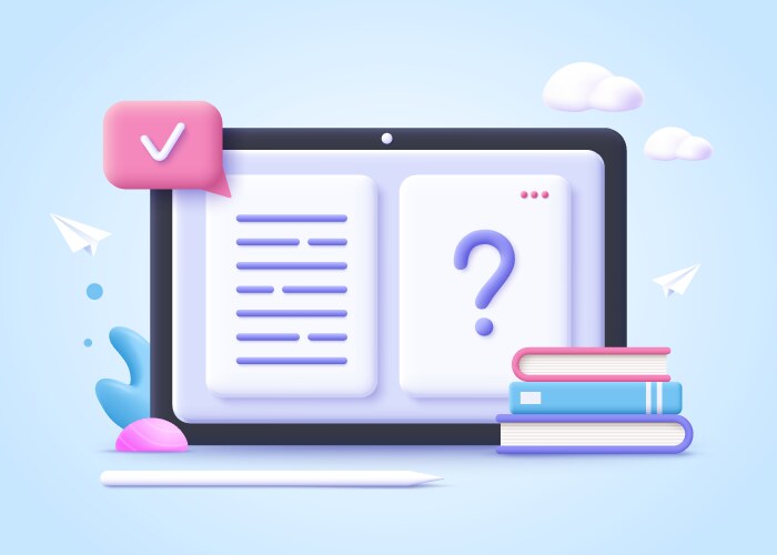 Online exam isometric banner Royalty Free Vector Image