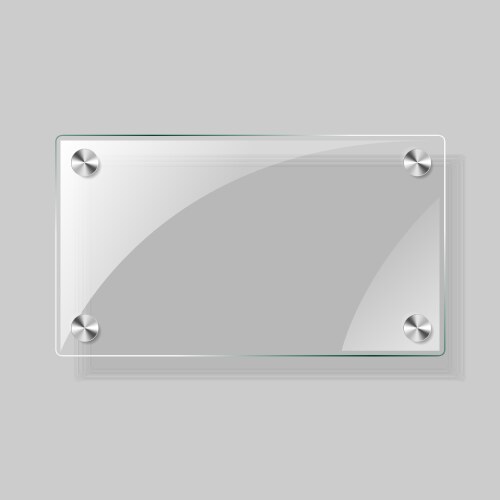 Realistic horizontal transparent glass frame Vector Image