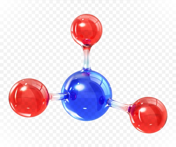Glass transparent molecule model reflective Vector Image