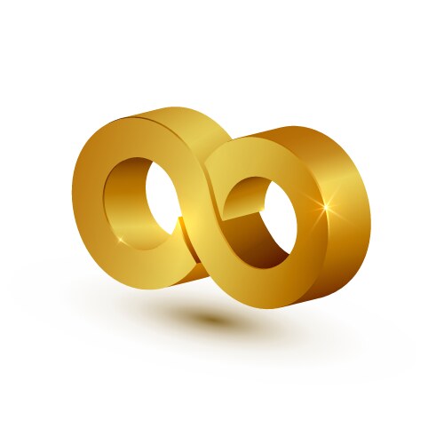 Infinity symbol gold and blue endless icon Vector Image
