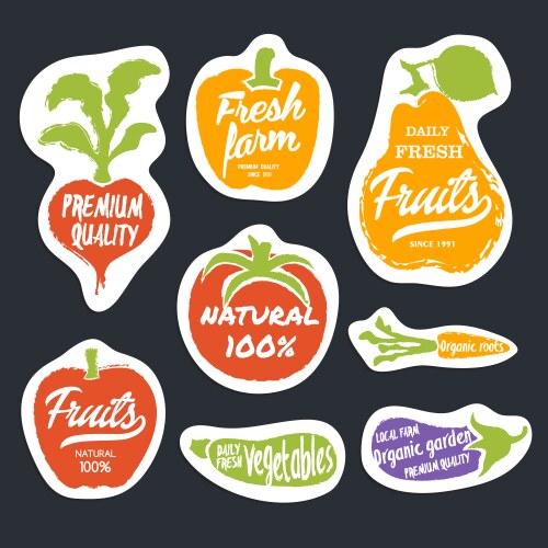 Organic food collection Royalty Free Vector Image