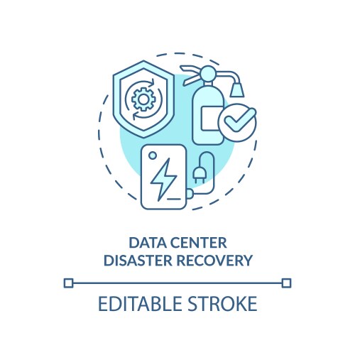 Data center disaster recovery concept icon Vector Image