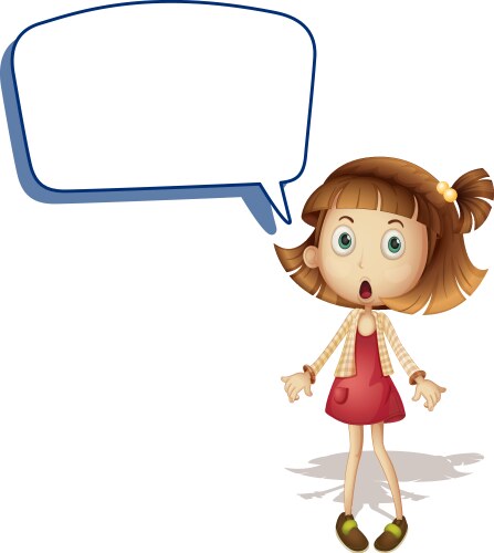 A girl and call out Royalty Free Vector Image - VectorStock