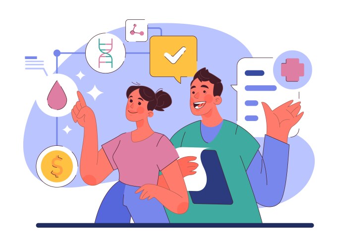 Humanizing healthcare modern hospital Royalty Free Vector