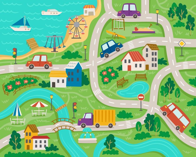 City Map for Kids Vector Images (over 770)