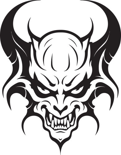 Hellish heraldry evil devilhead design devils Vector Image