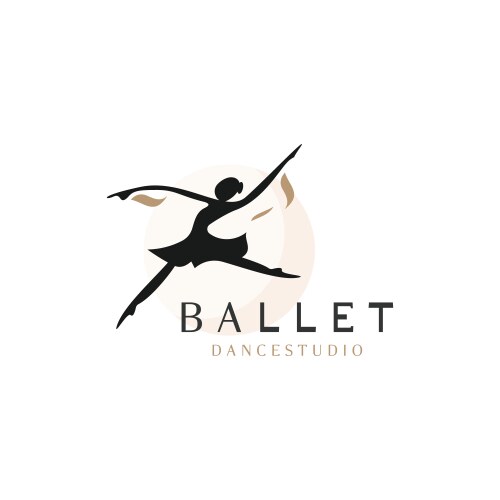 Ballet dance studio logo design silhouette Vector Image