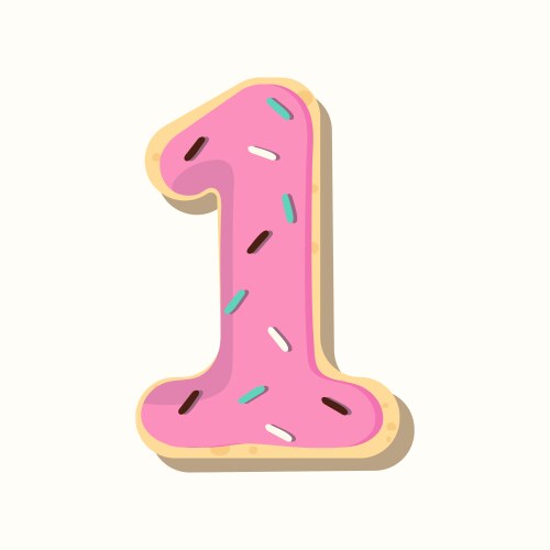 Donut number three Royalty Free Vector Image - VectorStock