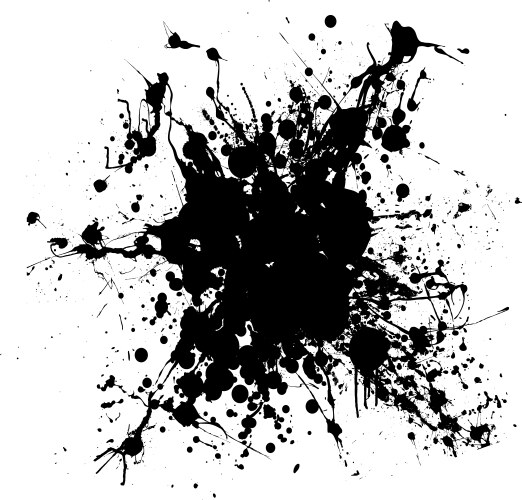 Grunge frame with ink splash paint Royalty Free Vector Image