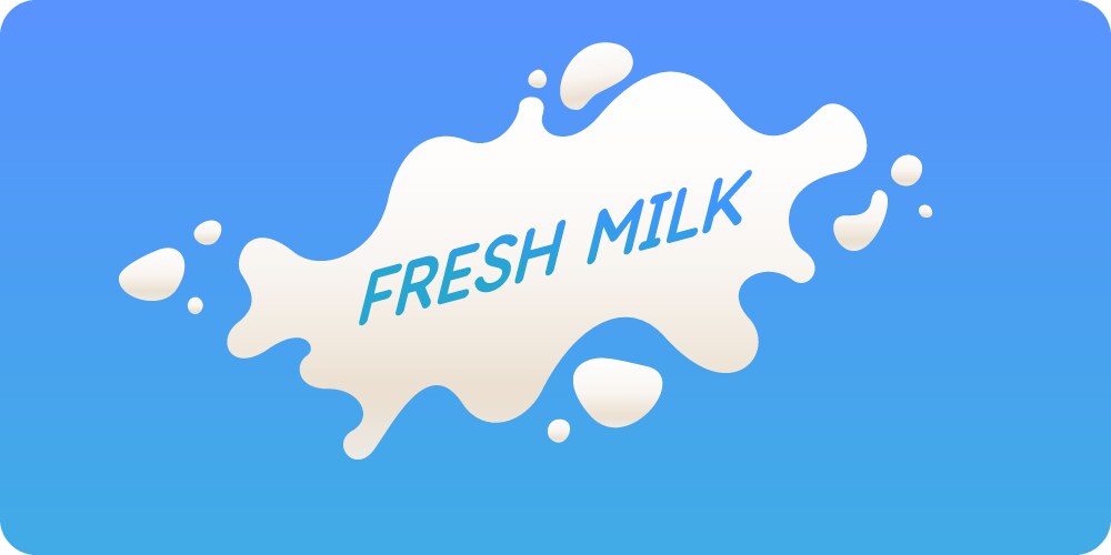 Modern poster fresh milk with splashes Royalty Free Vector
