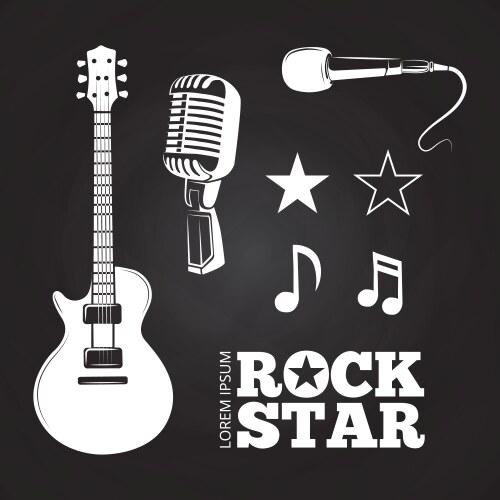 Rock star gothic style lettering print with grunge