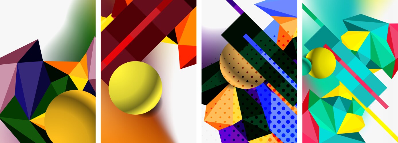 3d sphere and low poly triangle design Royalty Free Vector