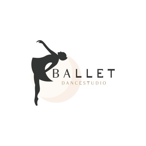 Ballet dance studio logo design silhouette Vector Image