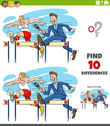Finding differences game cartoon Royalty Free Vector Image