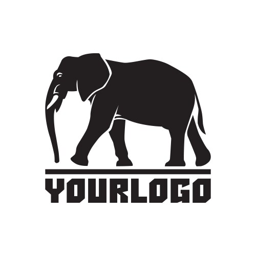 Elephant sign logo emblem -05 Royalty Free Vector Image