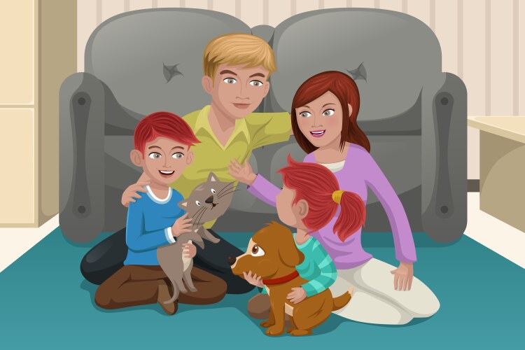 Happy family at home Royalty Free Vector Image
