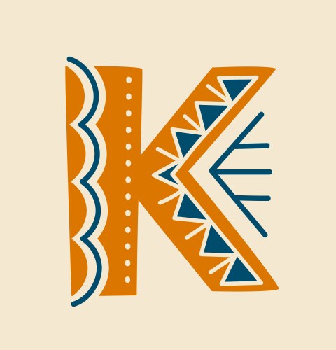 African font letter concept Royalty Free Vector Image