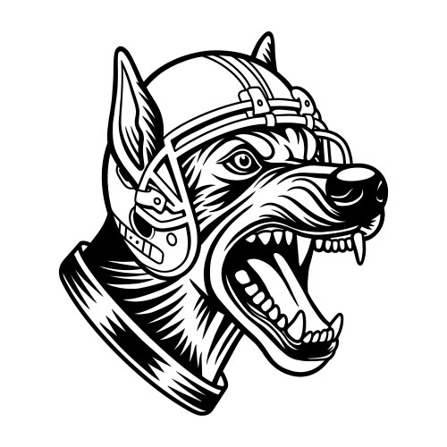 Angry doberman drawing Royalty Free Vector Image