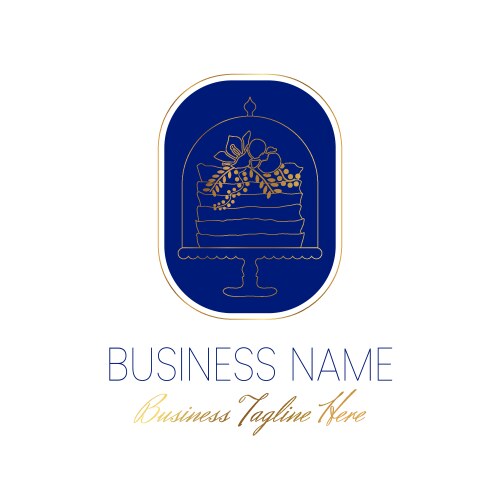 Abstract cake logo design with frosting Royalty Free Vector