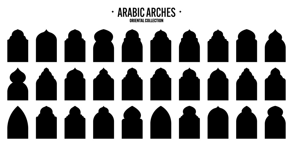 Islamic shapes ramadan window frame design Vector Image