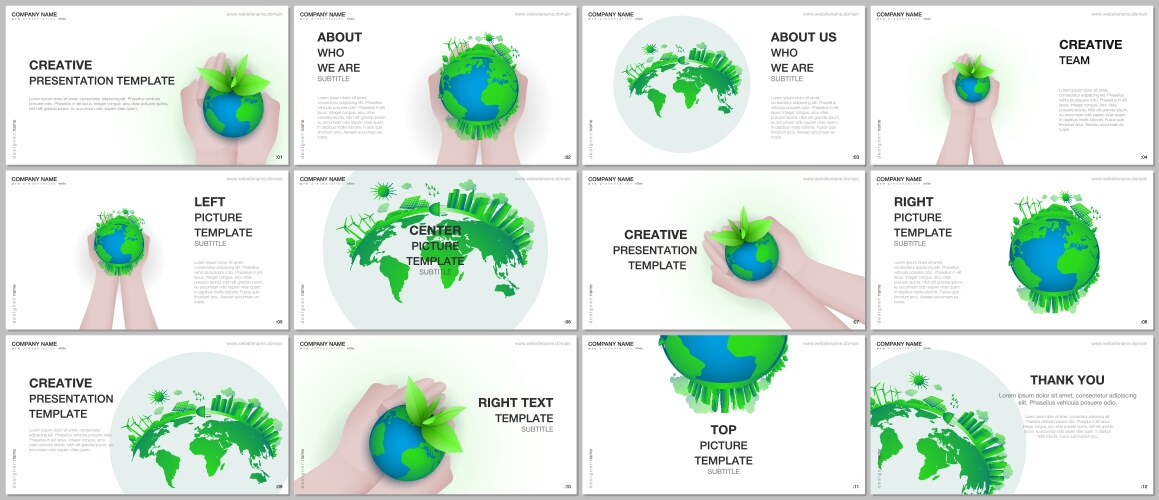 Modern green ecology design layout infographics 6 Vector Image