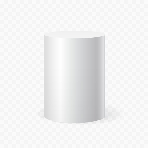 White cylinder isolated on transparent background Vector Image