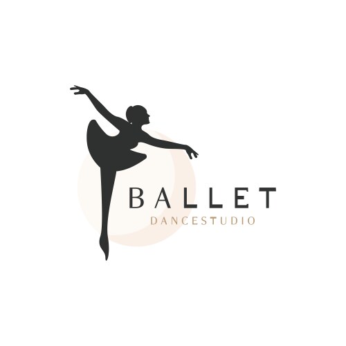 Ballet dance studio logo design silhouette Vector Image