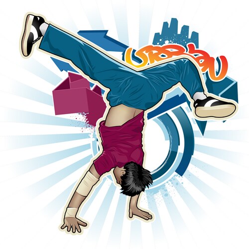 Breakdancer in dynamic pose Royalty Free Vector Image