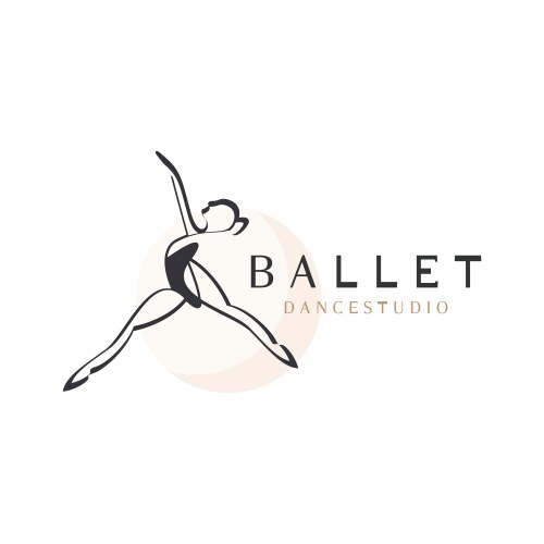 Ballet dance studio logo design silhouette Vector Image