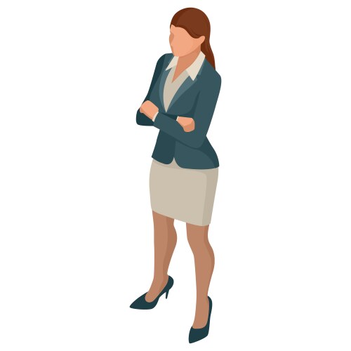 Isometric business women stylish isolated on white