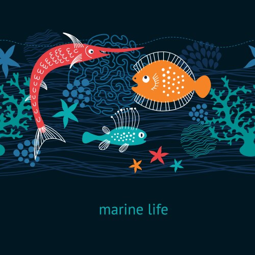 Sea life Royalty Free Vector Image - VectorStock