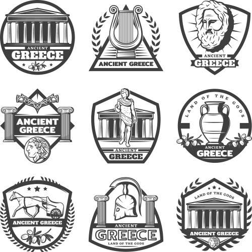 Vintage monochrome roman empire labels set Vector Image