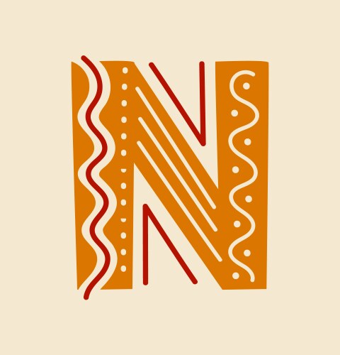 African font letter concept Royalty Free Vector Image