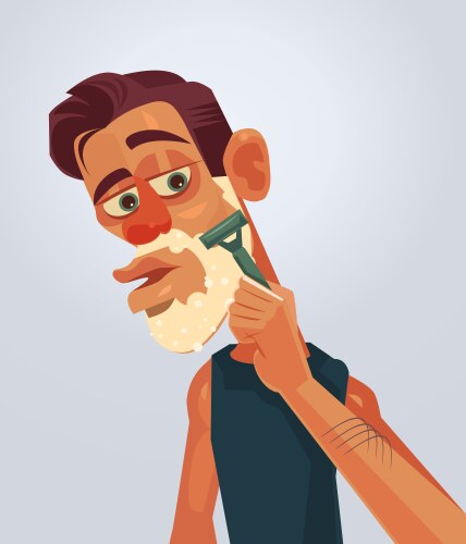 Man shaving Royalty Free Vector Image - VectorStock