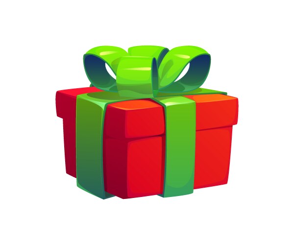 Green Gift Box With Red Ribbon 3d Icon Royalty Free Vector Vectorstock